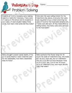 Valentines Day Multi-step Multiplication and Division Word Problems ...