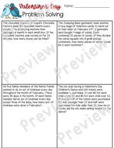Valentines Day Multi-step Multiplication and Division Word Problems ...