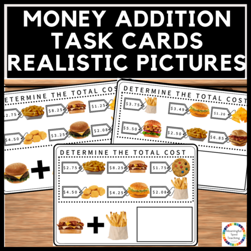 Special Education Life Skills Money Addition Task Cards | Made By Teachers