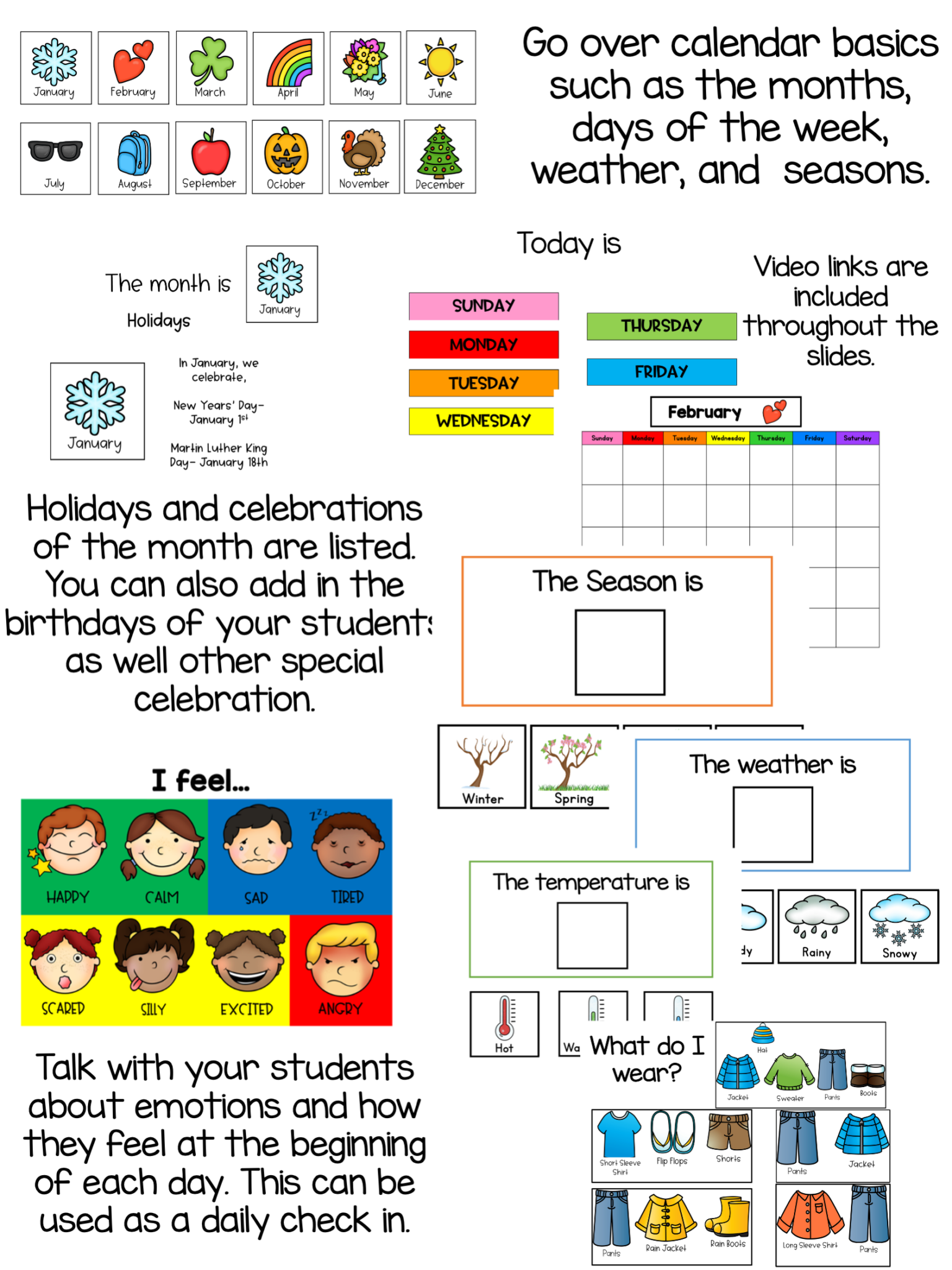 Digital and Interactive Morning Meeting/Circle Time/Calendar for ...