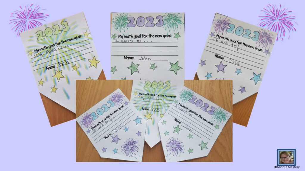 New Years 2023 Math Goal Pennant | Made By Teachers