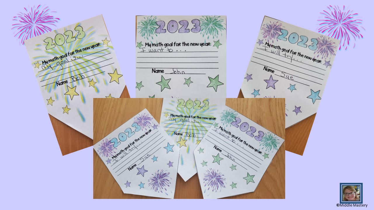 New Years 2023 Math Goal Pennant | Made By Teachers