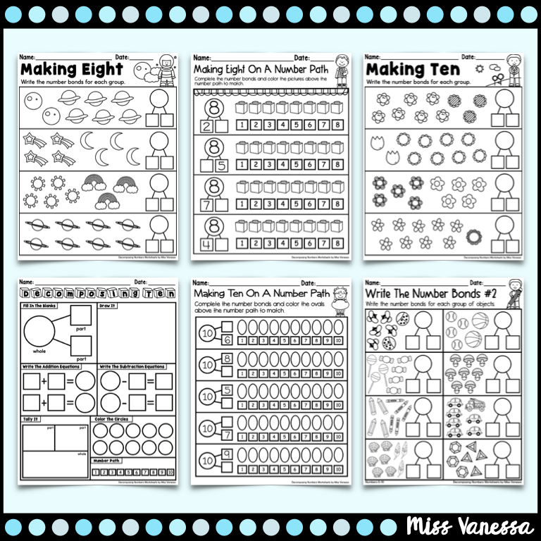 Composing And Decomposing Numbers to 10 Worksheets | Made By Teachers
