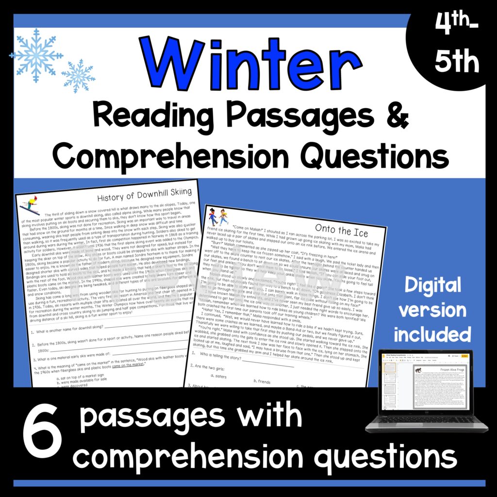 Winter Reading Comprehension Passages and Questions | Made By Teachers