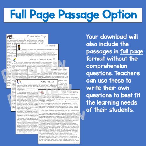 Winter Reading Comprehension Passages and Questions | Made By Teachers