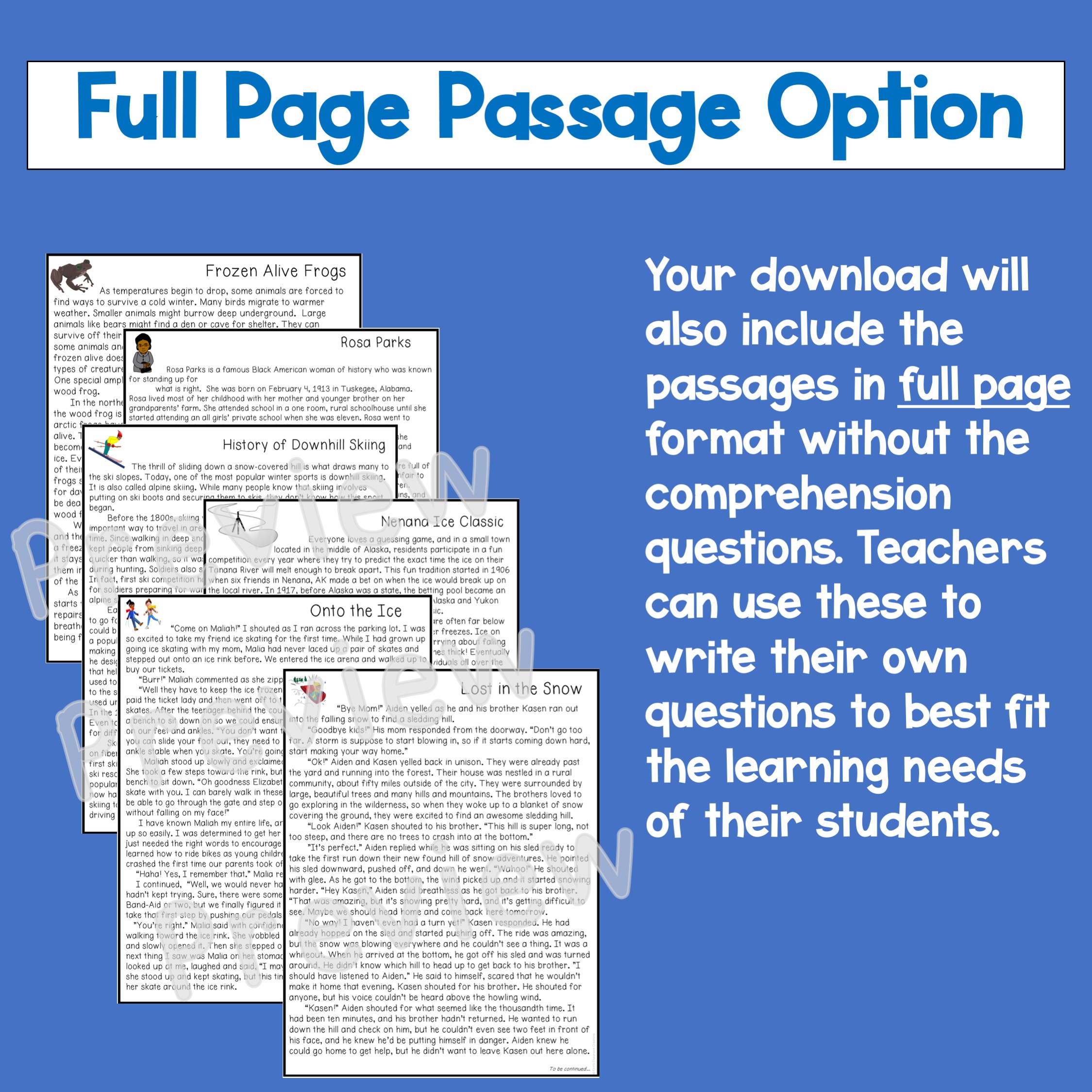 Winter Reading Comprehension Passages and Questions | Made By Teachers