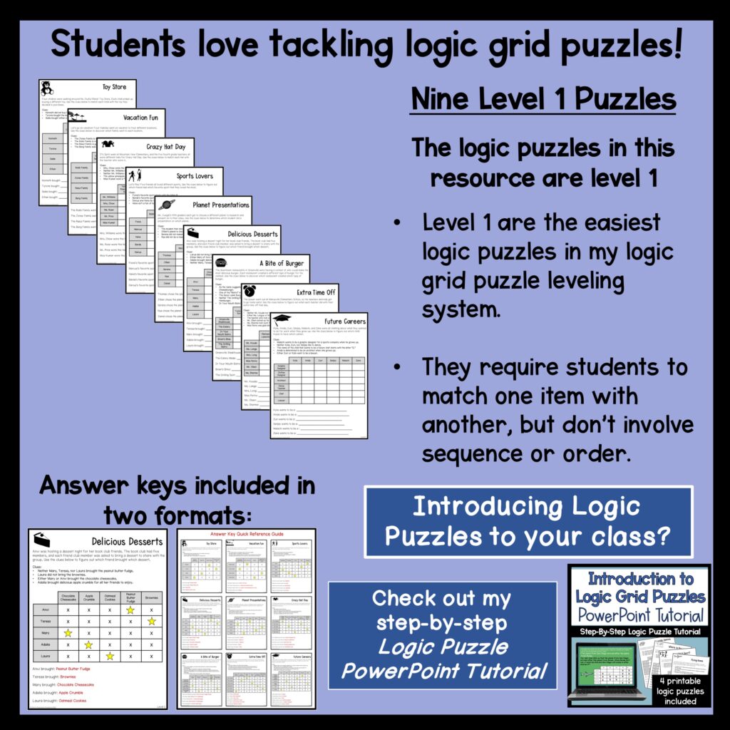 Level 1 Logic Puzzles | Made By Teachers