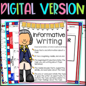 George Washington Informational Paragraph Writing Sentence Starters ...