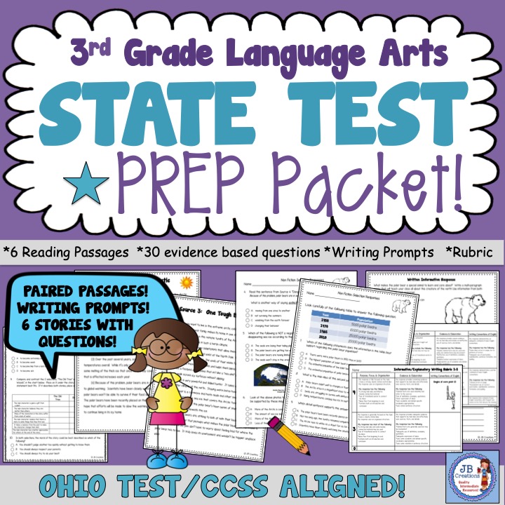 3rd Grade Language Arts State Test Prep Packet Made By Teachers