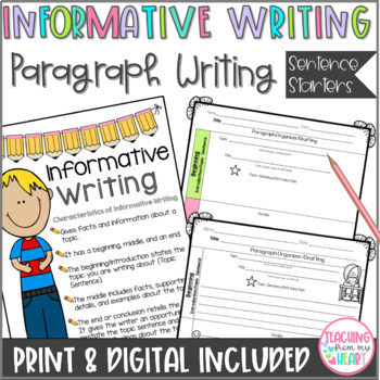 Informative Writing Paragraph Sentence Starters Unit Informational ...