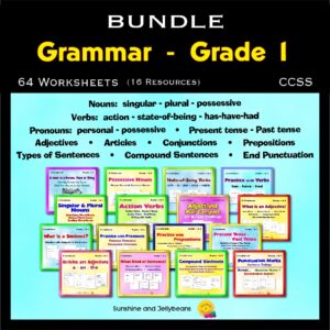 MEGA-BUNDLE - Grades 1 and 2 Grammar Bundles - 106 worksheets / 25 ...