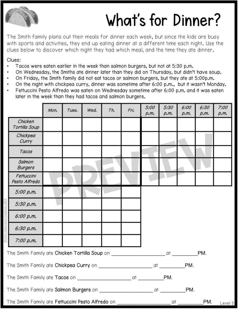 Level 3 Logic Puzzles | Made By Teachers