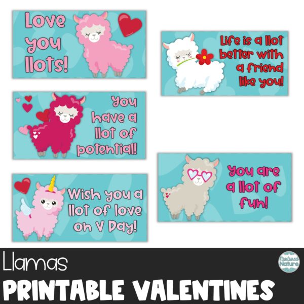 Llama Printable Valentine’s Day Cards for Students Class Exchange ...