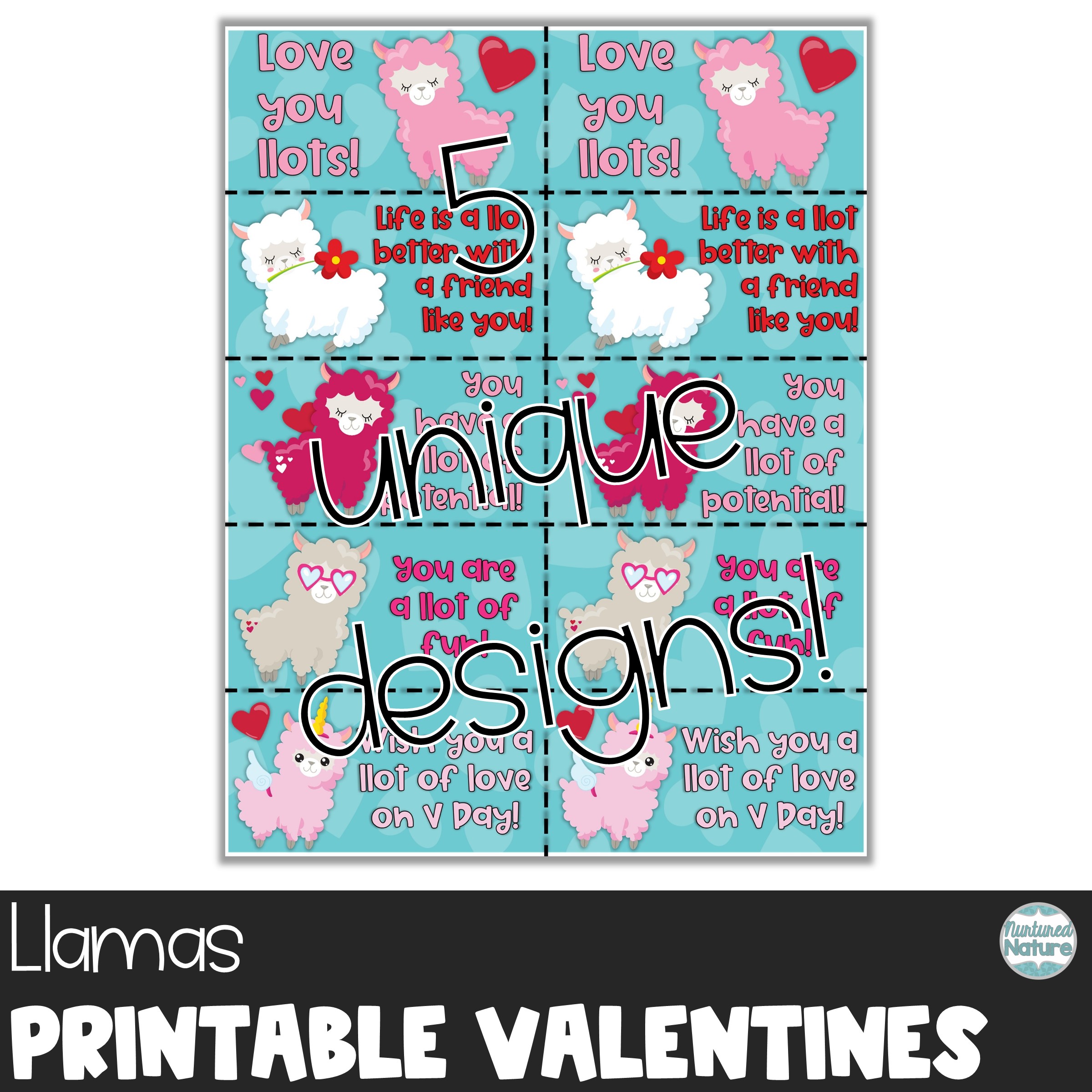 Llama Printable Valentine’s Day Cards for Students Class Exchange ...