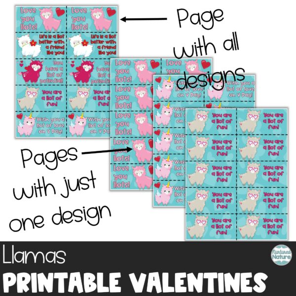 Llama Printable Valentine’s Day Cards for Students Class Exchange ...
