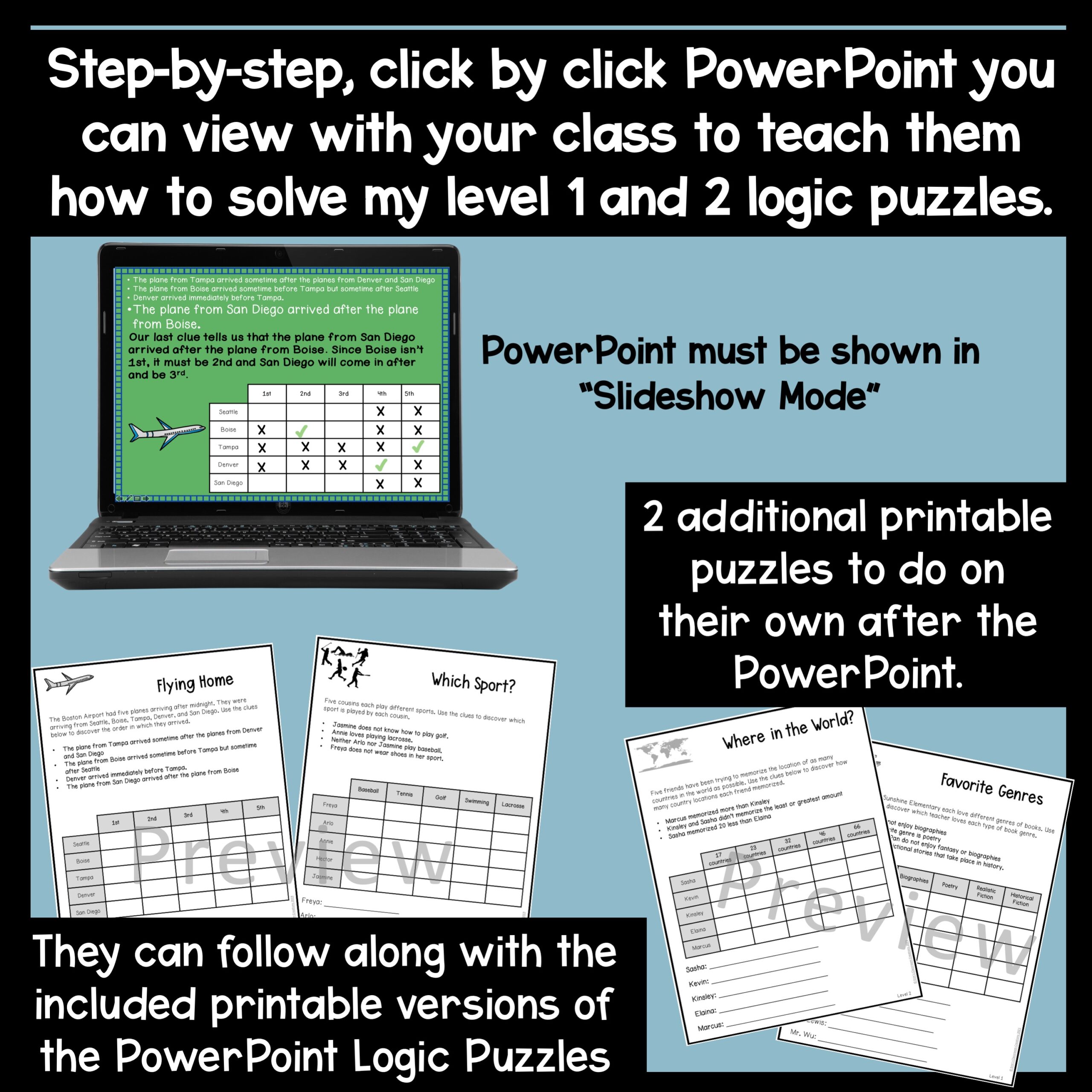 Logic Puzzle PowerPoint Tutorial | Made By Teachers
