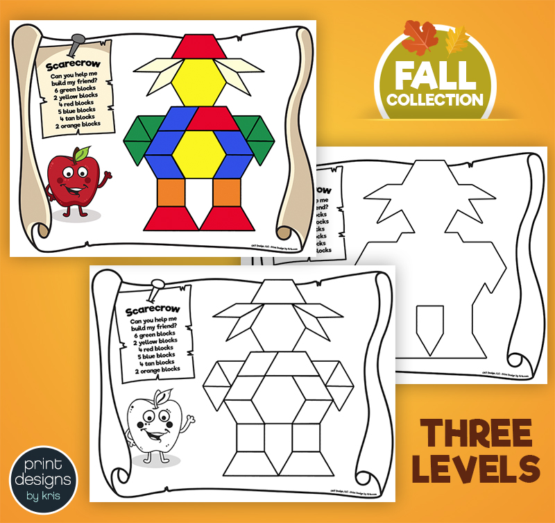 Pattern Block Puzzles • Math Shape Puzzles • Autumn Thanksgiving Theme ...