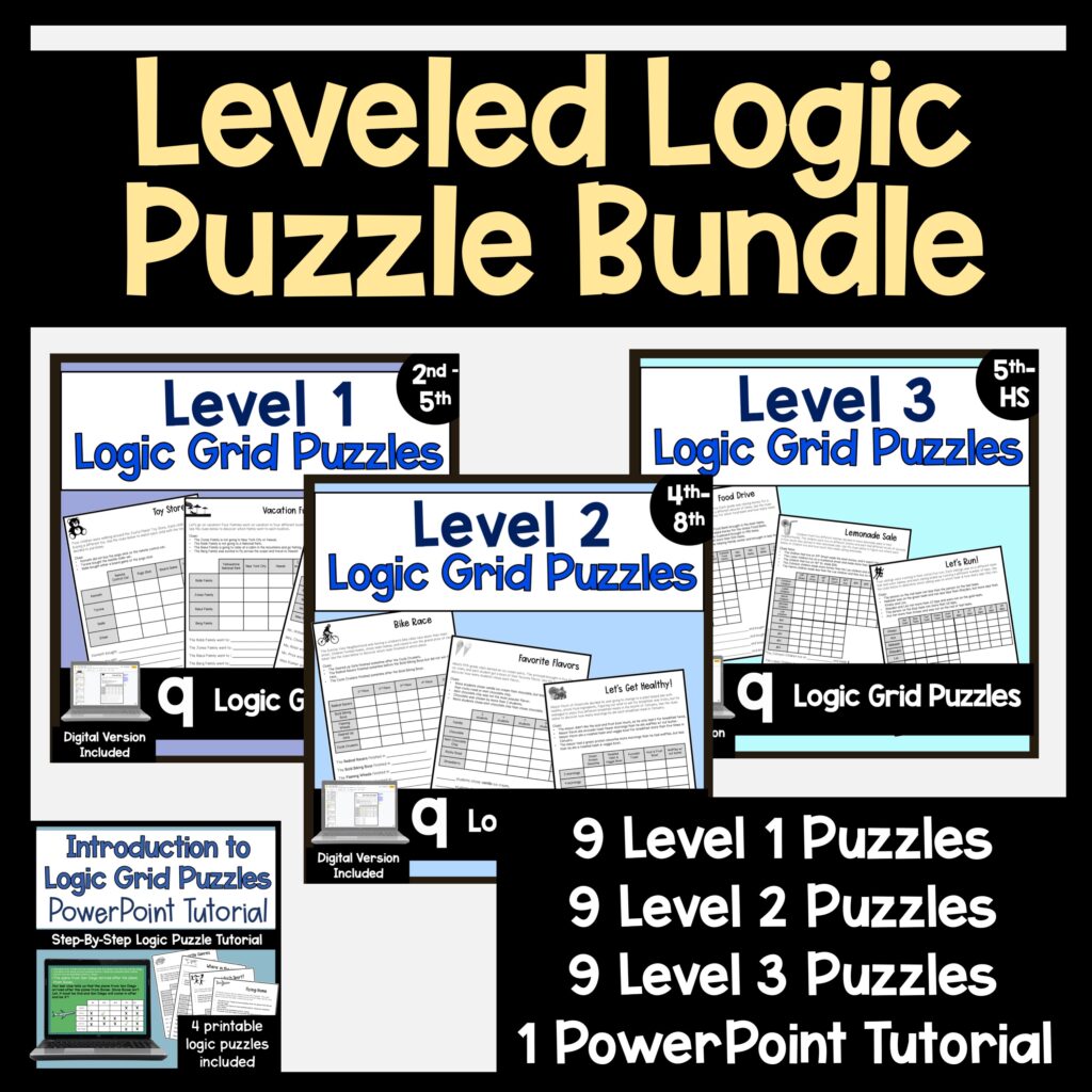 Leveled Logic Puzzle Bundle | Made By Teachers
