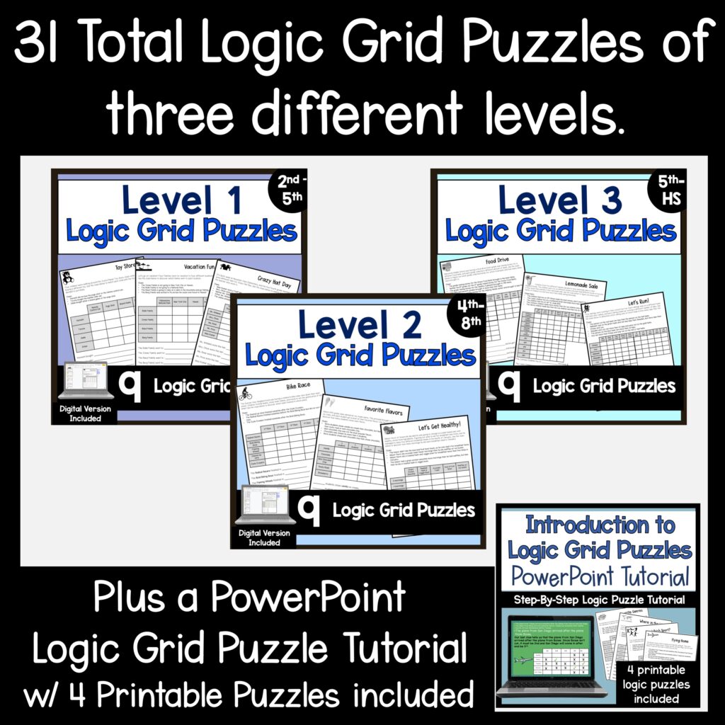 Leveled Logic Puzzle Bundle | Made By Teachers
