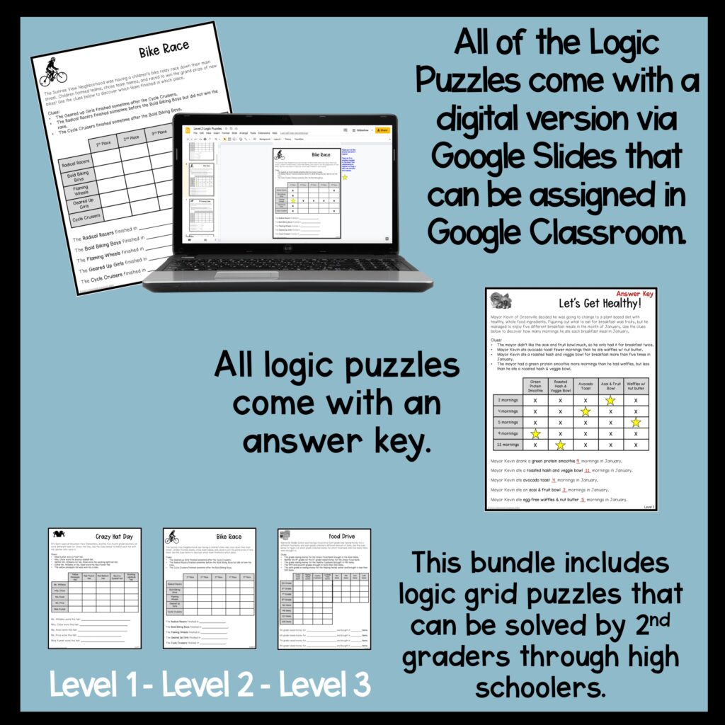 Leveled Logic Puzzle Bundle | Made By Teachers