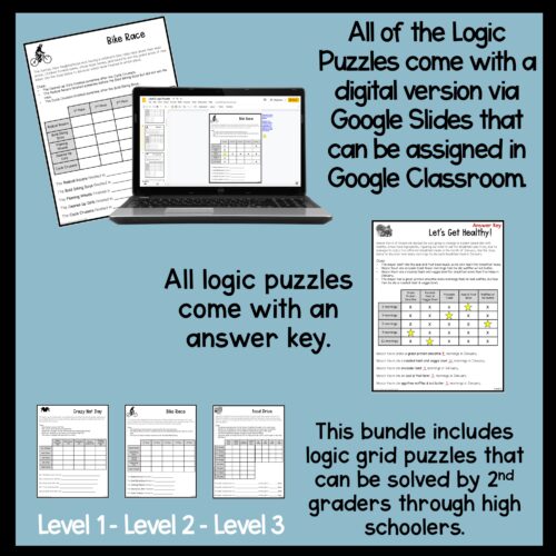 Leveled Logic Puzzle Bundle | Made By Teachers