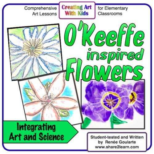 Art Lesson Flowers Georgia O'Keeffe Art Activity | Made By Teachers