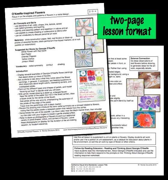 Art Lesson Flowers Georgia O'Keeffe Art Activity | Made By Teachers