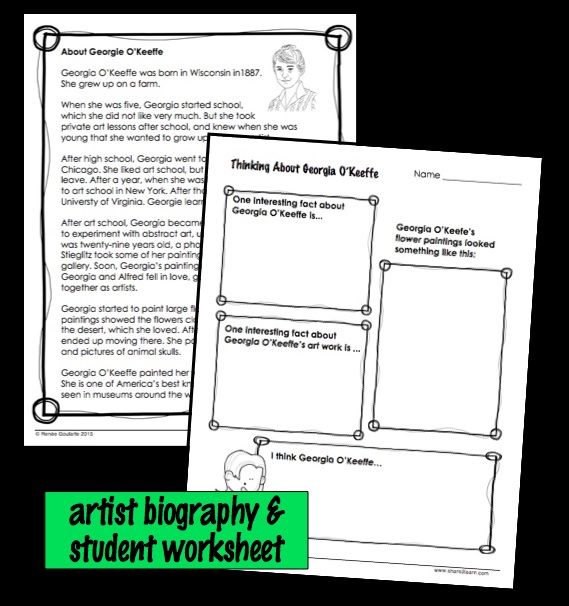 Art Lesson Flowers Georgia O'Keeffe Art Activity | Made By Teachers