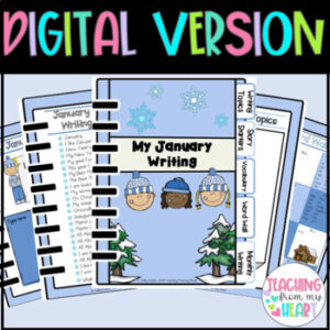 January Monthly Writing Journal Prompts Unit New Year 2023 Writing ...