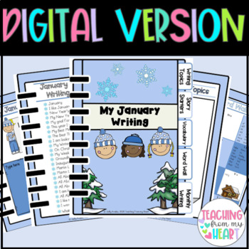 January Monthly Writing Journal Prompts Unit New Year 2023 Writing ...