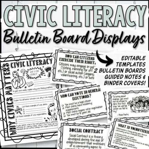 Civic Literacy Bulletin Board & More | Made By Teachers