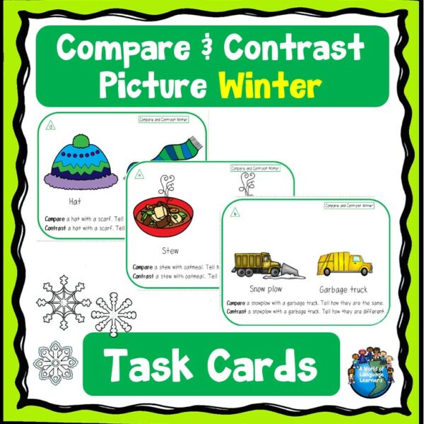 Compare and Contrast Picture Task Cards Winter Print and Digital | Made ...