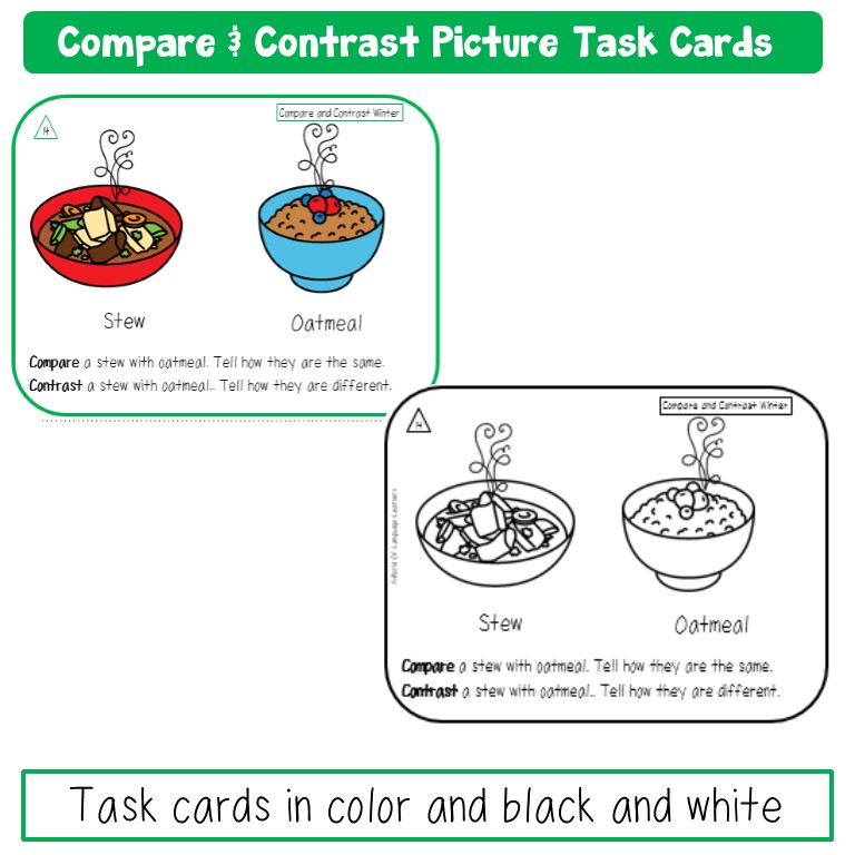 Compare and Contrast Picture Task Cards Winter Print and Digital | Made ...