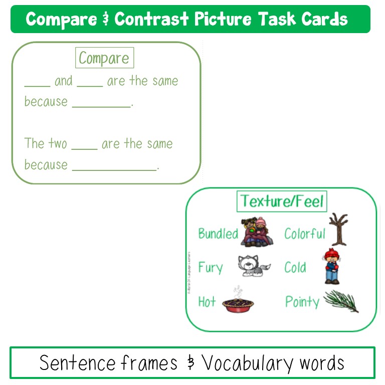 Compare and Contrast Picture Task Cards Winter Print and Digital | Made ...