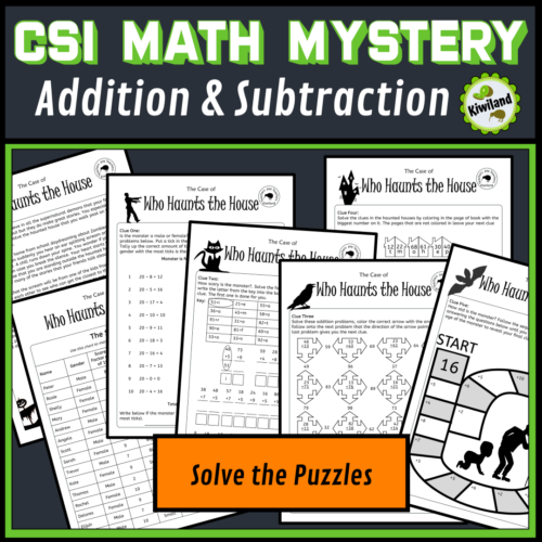 CSI Math Murder Mystery Who Haunts the House Addition and Subtraction ...