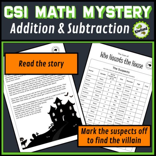 CSI Math Murder Mystery Who Haunts the House Addition and Subtraction ...
