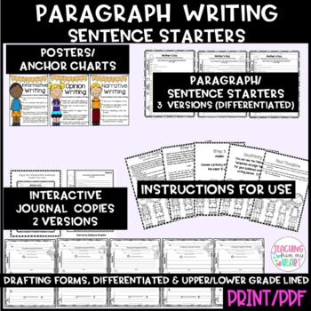 Mother's Day Paragraph Writing Sentence Starters and Craft Activities ...