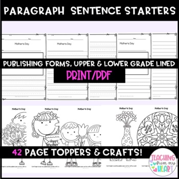 Mother's Day Paragraph Writing Sentence Starters and Craft Activities ...
