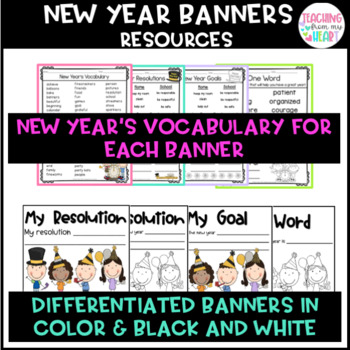 New Year 2023 Resolutions Goal Setting Banners Activity, One Word ...