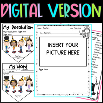 New Year 2023 Resolutions Goal Setting Banners Activity, One Word ...