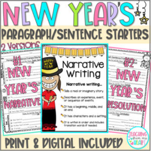 New Year's Resolutions 2023 Paragraph Sentence Starters Google Slides ...