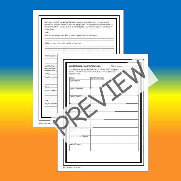 Digital Citizenship Research Activity | Made By Teachers