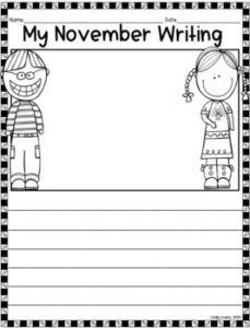 November Monthly Writing Journal Prompts, Thanksgiving Writing | Made ...