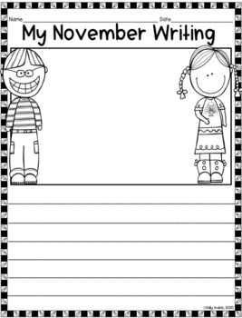 November Monthly Writing Journal Prompts, Thanksgiving Writing | Made ...