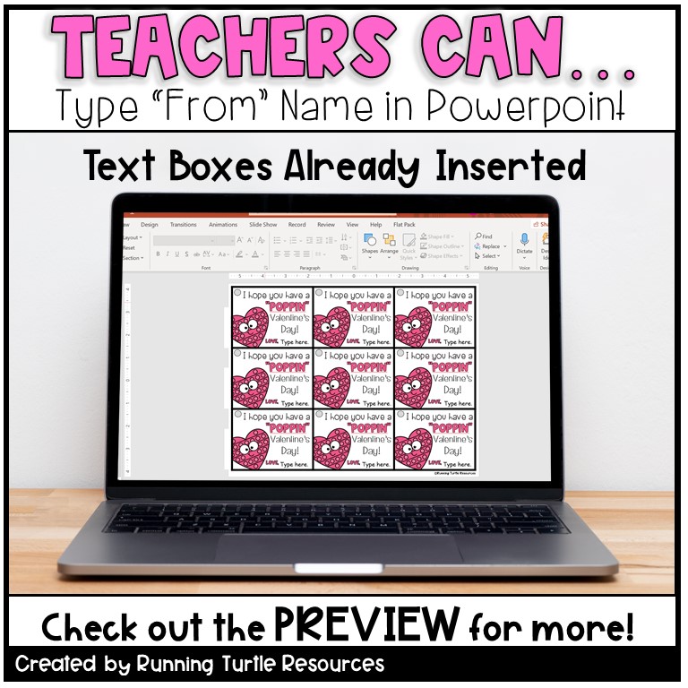 Valentine Pop Fidget Gift Tags EDITABLE | Made By Teachers