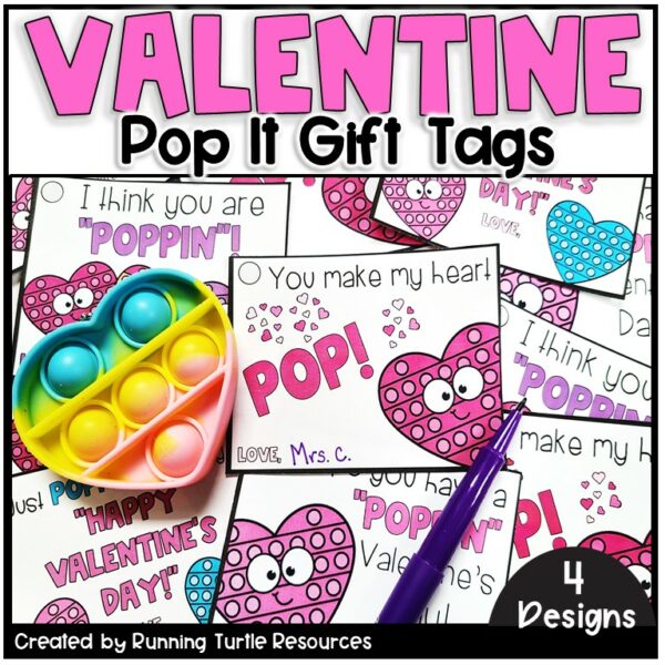 Valentine Pop Fidget Gift Tags EDITABLE | Made By Teachers