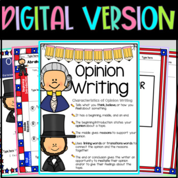 Presidents' Day Opinion and Informational Paragraph Writing Sentence ...