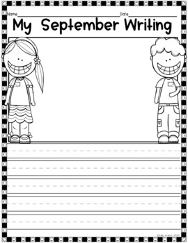 September Monthly Writing Journal Story Starters and Back to School ...