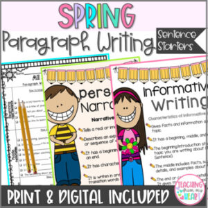 Spring Paragraph Writing Sentence Starters and Craft Activities | Made ...