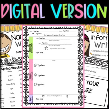 Spring Paragraph Writing Sentence Starters and Craft Activities | Made ...